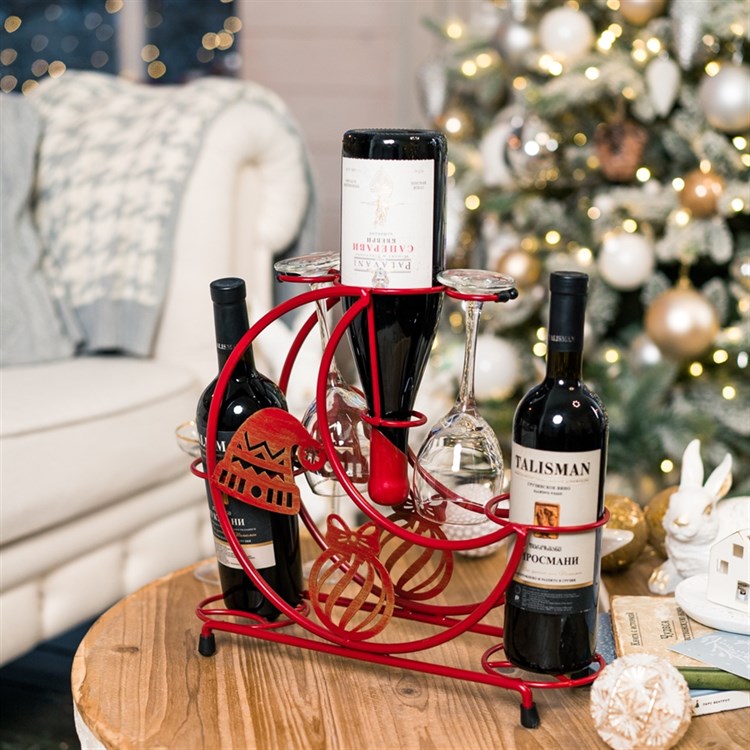 Подставка под бутылку и бокалы настольная 210-001 металлическая купить за 686 руб. ЦЕНА Снижена ...